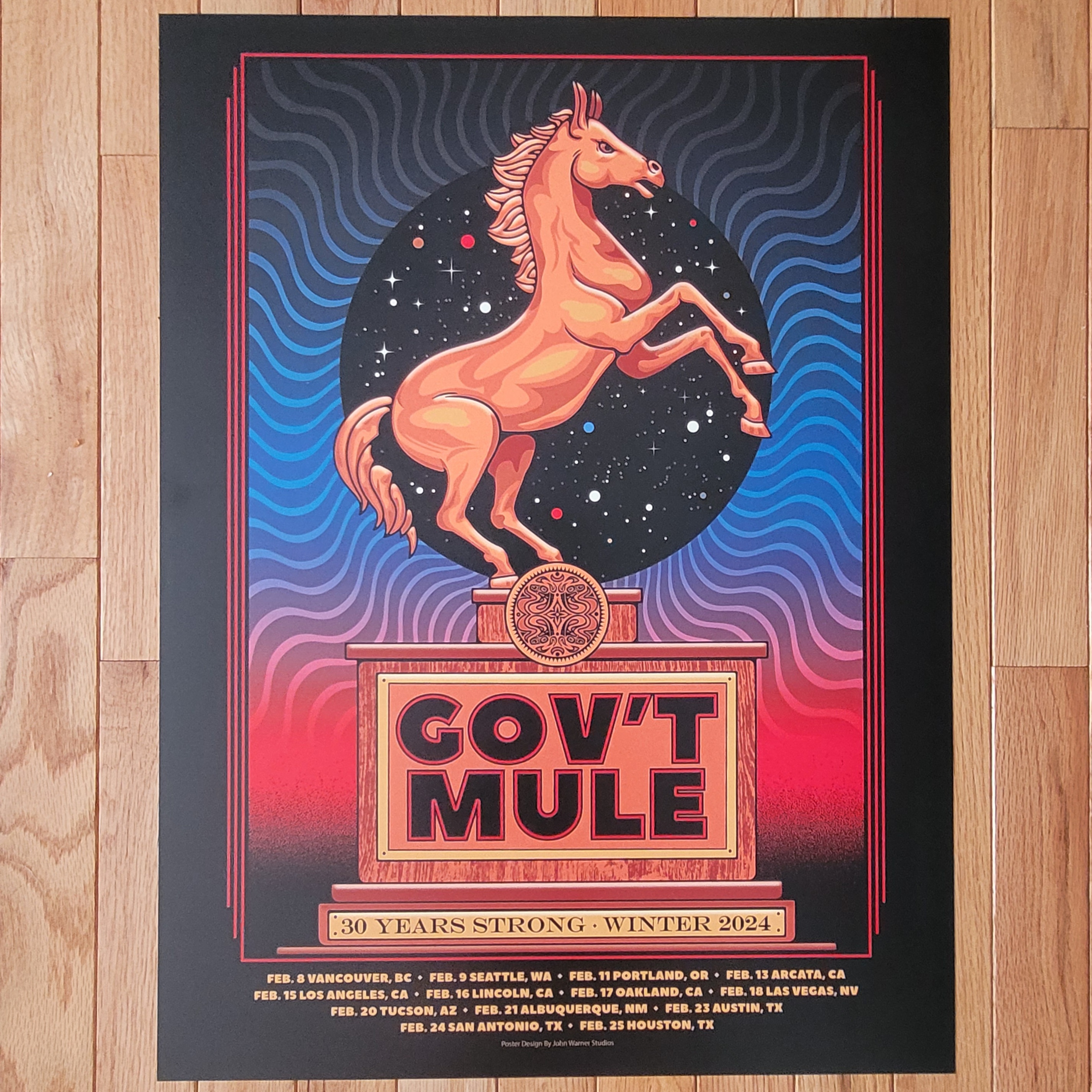 Govt Mule 2024 Winter Tour poster - John Warner Studios